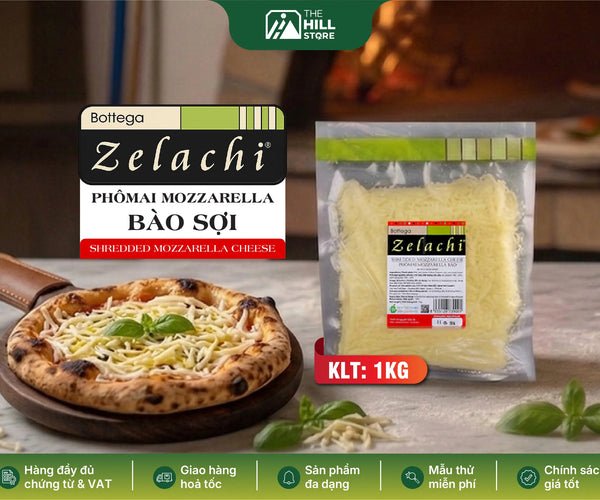 Phô mai bào bottega zelachi mozzarella 1kg - giải pháp phô mai kéo sợi ...